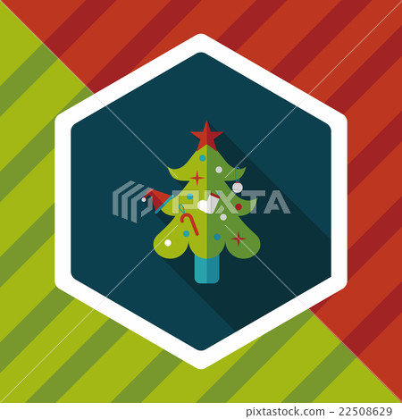 Christmas tree flat icon with long shadow,eps10-插圖素材 [22508629] - PIXTA圖庫