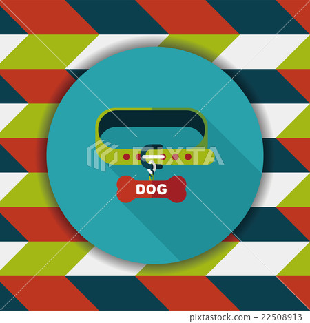 Pet dog chains flat icon with long shadow,eps10 - Stock Illustration ...