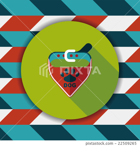 Pet dog chains flat icon with long shadow,eps10 - Stock Illustration ...