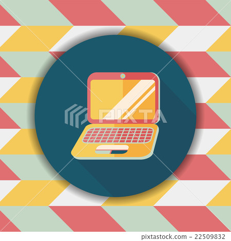 laptop flat icon with long shadow,eps10 - Stock Illustration [22509832 ...