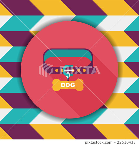 Pet dog chains flat icon with long shadow,eps10 - Stock Illustration ...