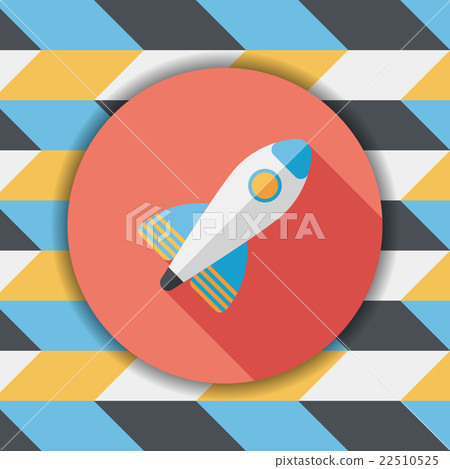 Rocket flat icon with long shadow,eps10 - Stock Illustration [22510525 ...