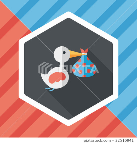 bird and baby flat icon with long shadow,eps10 - Stock Illustration ...