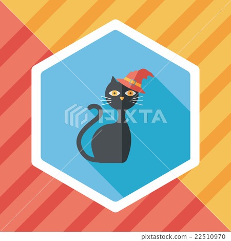 Evil cat flat icon with long shadow,eps10 - Stock Illustration ...