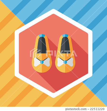 baby booties flat icon with long shadow - Stock Illustration [22511220 ...