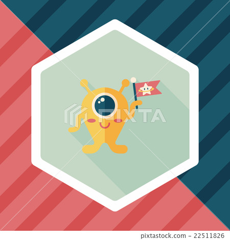 Space alien flat icon with long shadow,eps10 - Stock Illustration ...