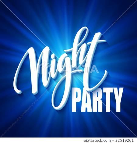 Night Party Typography design. Vector illustration - Stock Illustration ...