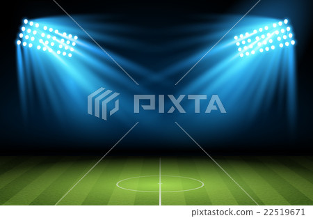 Football arena with spotlights. - Stock Illustration [22519671] - PIXTA