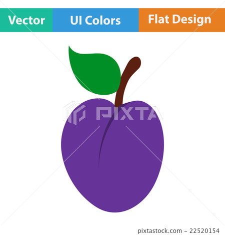 Flat design icon of Plum - Stock Illustration [22520154] - PIXTA