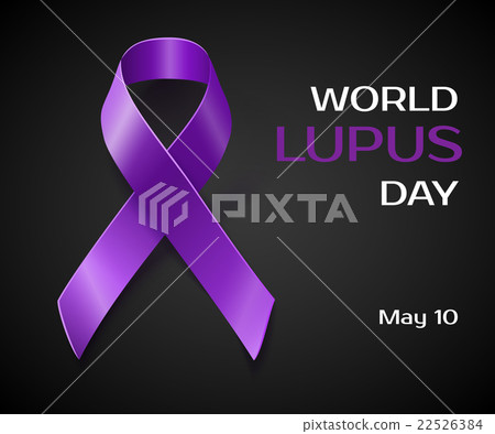 Purple Lupus awareness ribbon isolated on black - Stock Illustration ...