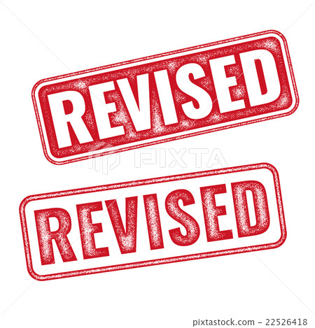 Grunge red rubber stamp with word Revised inside - Stock Illustration ...