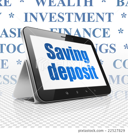 Money concept: Tablet Computer with Saving Deposit - Stock Illustration ...