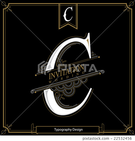 Vector monogram design template with letter C. - Stock Illustration ...
