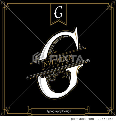 Vector monogram design template with letter G - Stock Illustration ...
