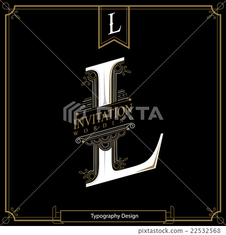 Vector monogram design template with letter L - Stock Illustration ...