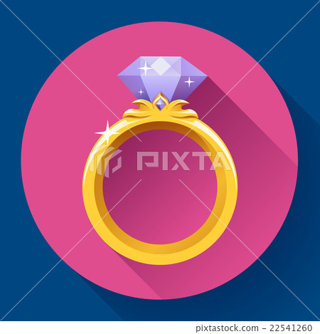 Diamond gold ring icon. Flat 2.0 vector design-插圖素材 [22541260] - PIXTA圖庫