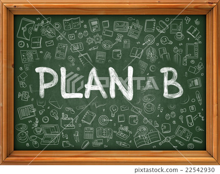Plan B Concept. Doodle Icons on Chalkboard. - Stock Illustration ...