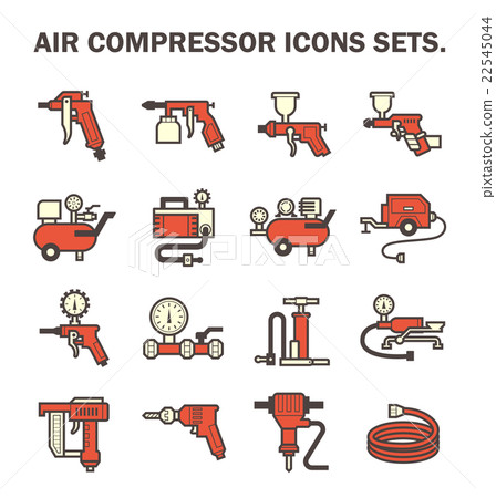 Air Compressor Icons - Stock Illustration [22545044] - PIXTA