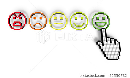 Pixelcursor pressing smiley of performance rating - Stock Illustration ...