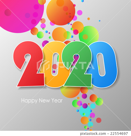 Simple greeting card happy new year 2020. - Stock Illustration ...