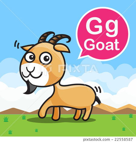 G Goat color cartoon and alphabet for children - Stock Illustration ...