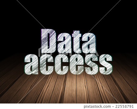 Data concept: Data Access in grunge dark room - Stock Illustration ...