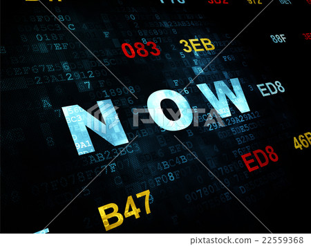 Time concept: Now on Digital background - Stock Illustration [22559368 ...