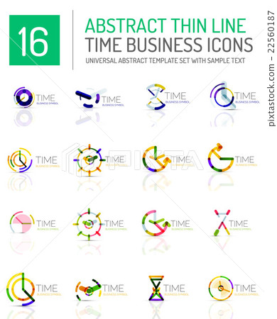 Geometric clock and time icon set - Stock Illustration [22560187] - PIXTA