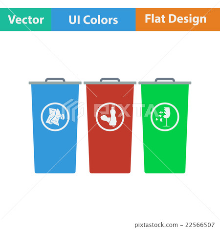 Garbage containers with separated trash icon - Stock Illustration ...