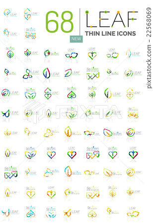 Thin line leaf geometric icons - Stock Illustration [22568069] - PIXTA