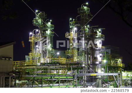 Factory night view - Stock Photo [22568579] - PIXTA