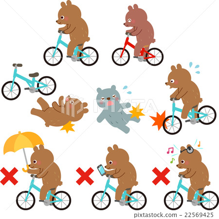 Bicycle rules violation and accident... - Stock Illustration [22569425 ...