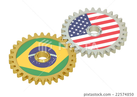 Brazil and United States relations concept - Stock Illustration ...