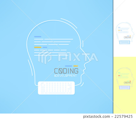 Coder and developer profile. Programmer silhouette - Stock Illustration ...