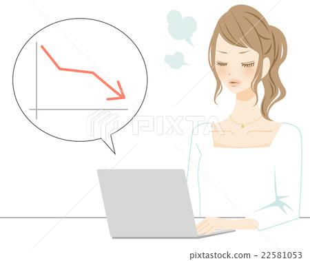 Graph minus angry woman - Stock Illustration [22581053] - PIXTA