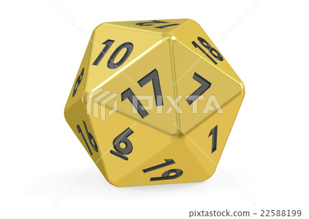 Red twenty-sided die, 20 sides. 3D rendering - Stock Illustration ...