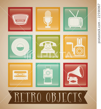 Retro objects vintage design - Stock Illustration [22596967] - PIXTA
