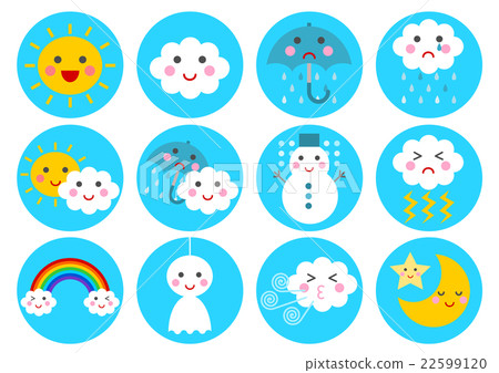 Weather illustration icon light blue back - Stock Illustration ...