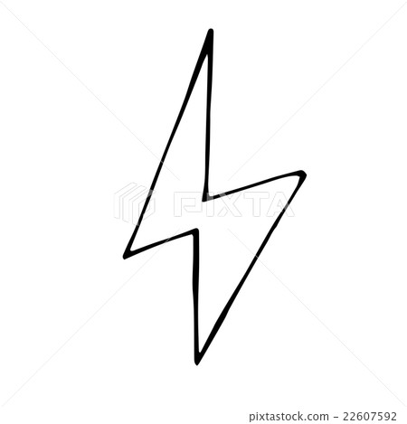 Vector hand drawn doodle of a lightning bolt - Stock Illustration ...