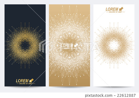 Modern set of vector flyers. Molecule and - Stock Illustration ...