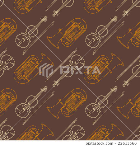 classical music instruments seamless pattern. - Stock Illustration ...