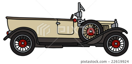 Vintage cream car - Stock Illustration [22619924] - PIXTA