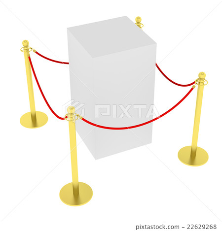 Showcase with tiled stand barriers for exhibit - Stock Illustration ...