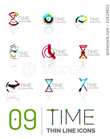 Geometric clock and time icon set - Stock Illustration [22629852] - PIXTA