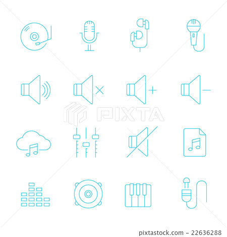 Thin lines icon set - audio - Stock Illustration [22636288] - PIXTA