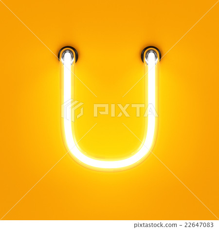 Neon light alphabet character U font - Stock Illustration [22647083 ...