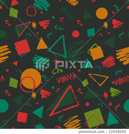 Geometric 1980s styled pattern - Stock Illustration [22648008] - PIXTA