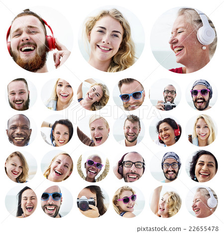 Stock Photo: People Set of Faces Diversity Human Face Concept - Stock ...