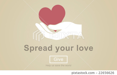 Spread Your Love Helping Hands Donate Concept - Stock Illustration ...