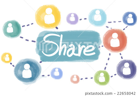 Share Connection Communication Teamwork Social... - Stock Illustration ...